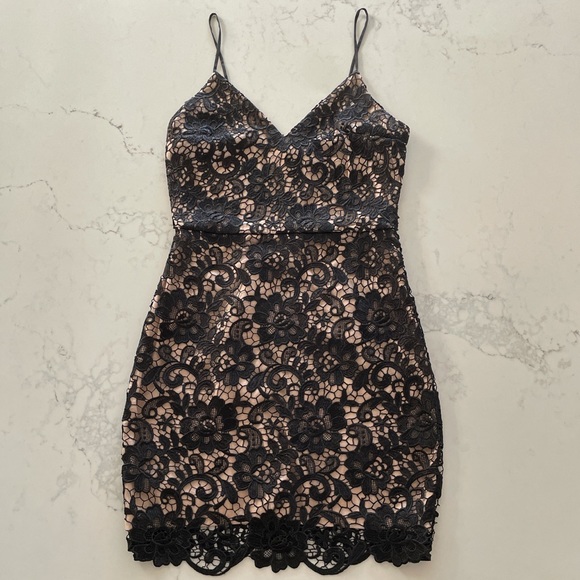 Dresses | Express Black Lace Midi Dress | Poshmark